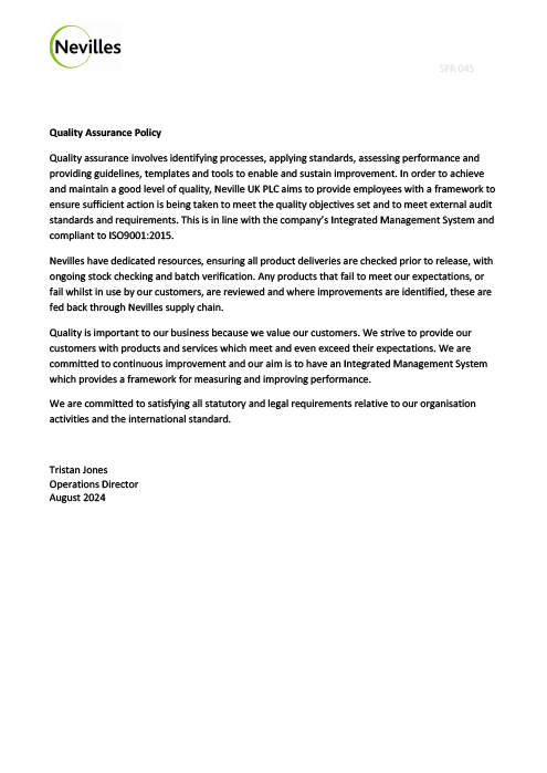 Our Policies & Certificates