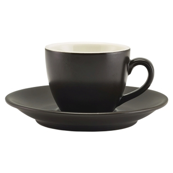 Genware Porcelain Matt Black Saucer 12cm/ 4.75
