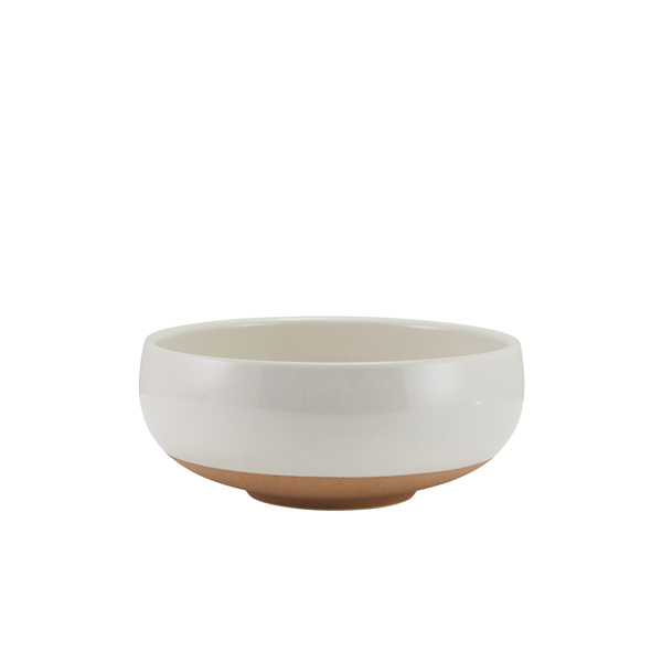 GenWare Kava White Stoneware Belly Bowl 14.5cm