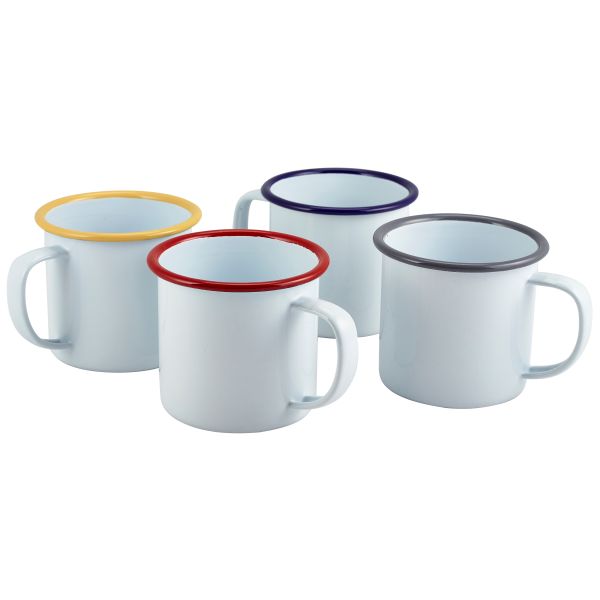 Enamel Mug White with Blue Rim 36cl/12.5oz
