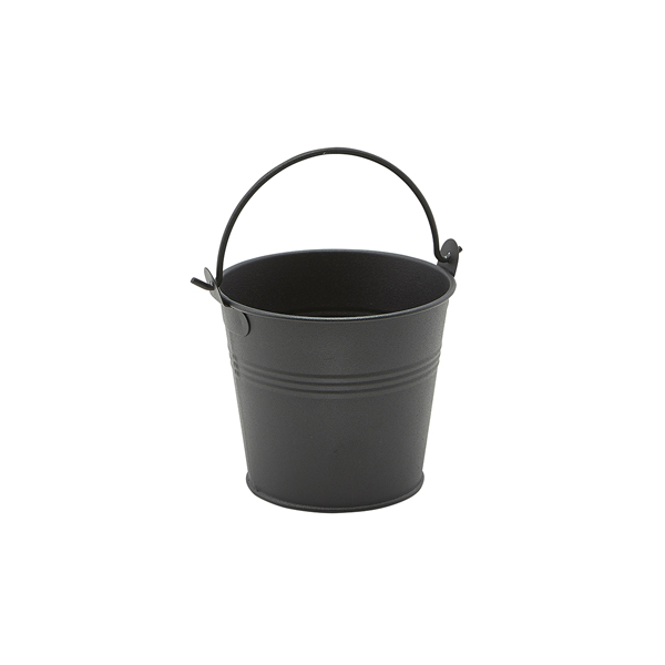 Galvanised Steel Serving Bucket 10cm Dia Matt Black