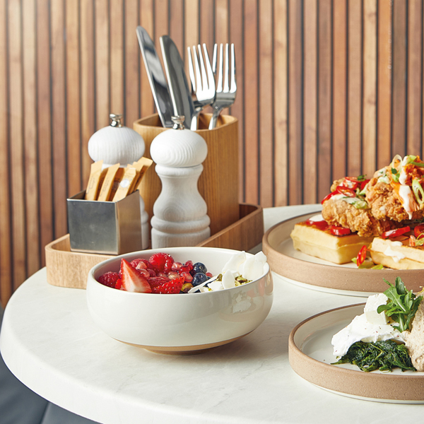 GenWare Kava White Stoneware Belly Bowl 14.5cm