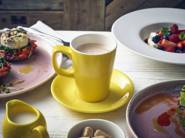 Genware Porcelain Yellow Latte Mug 34cl/ 12oz