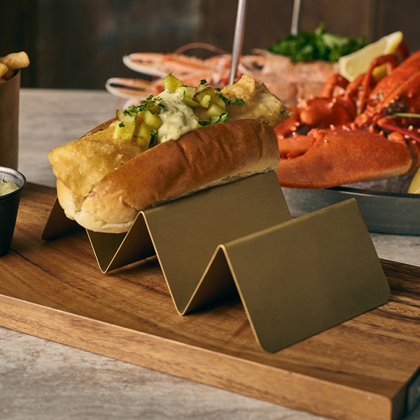 GenWare Gold Vintage Steel Fast Food Stand 2 Slot