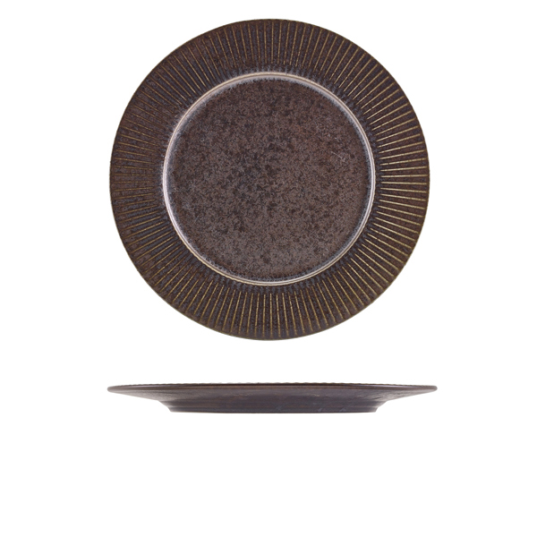 Terra Porcelain Black Fluted Winged Plate 26cm